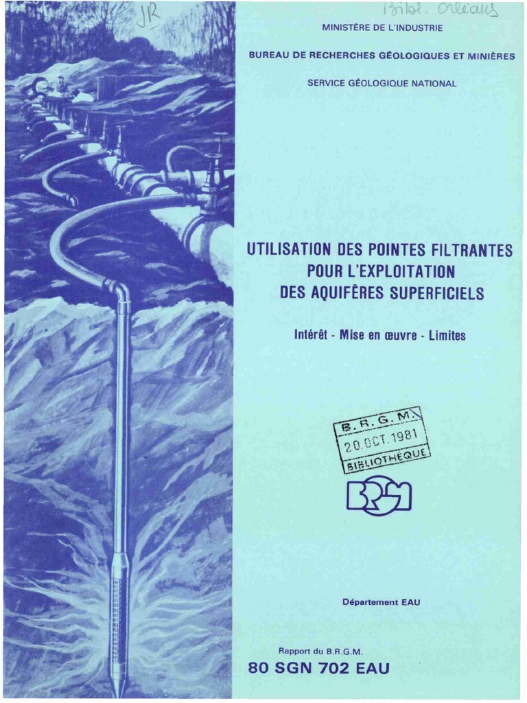 BRGM - Techniques Pointes Filtrantes - 80-SGN-702-EAU | PDF | Forage ...