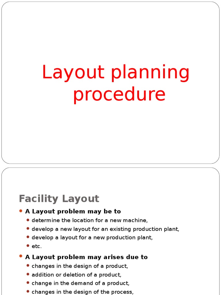 Layout Planning Procedure | PDF | Design | Science And Technology