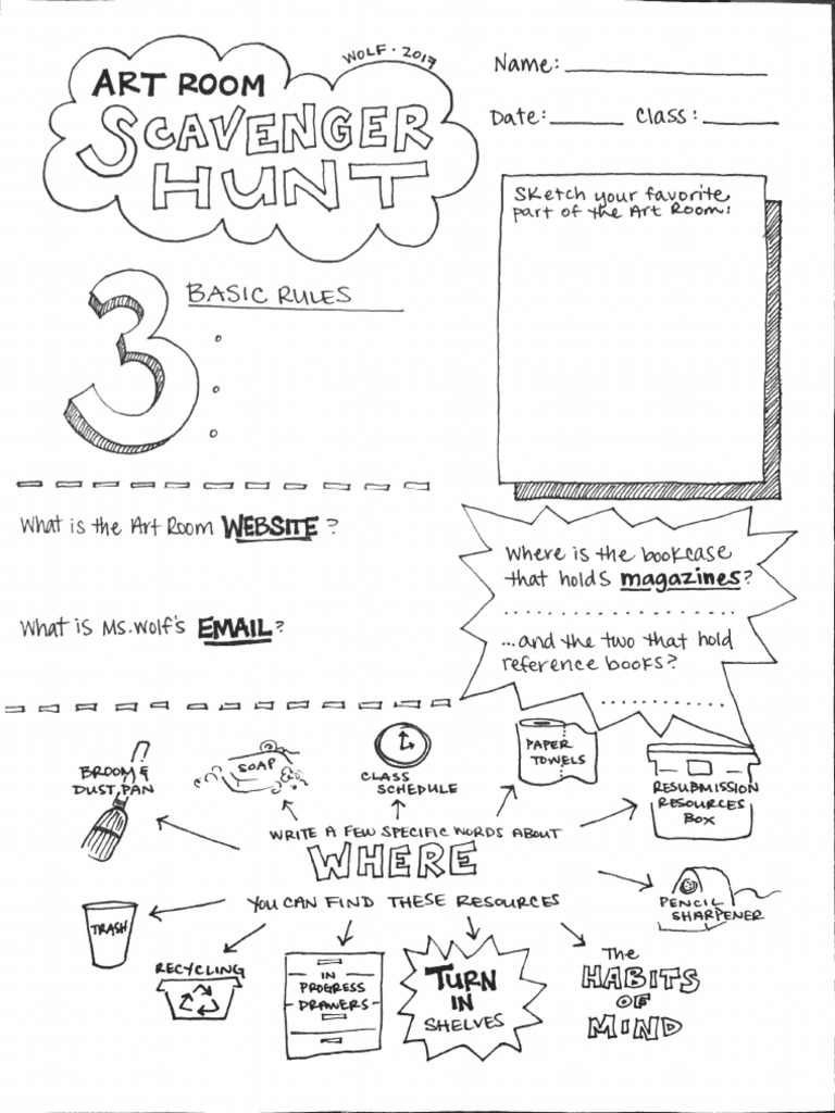 Art Room Scavenger Hunt | PDF
