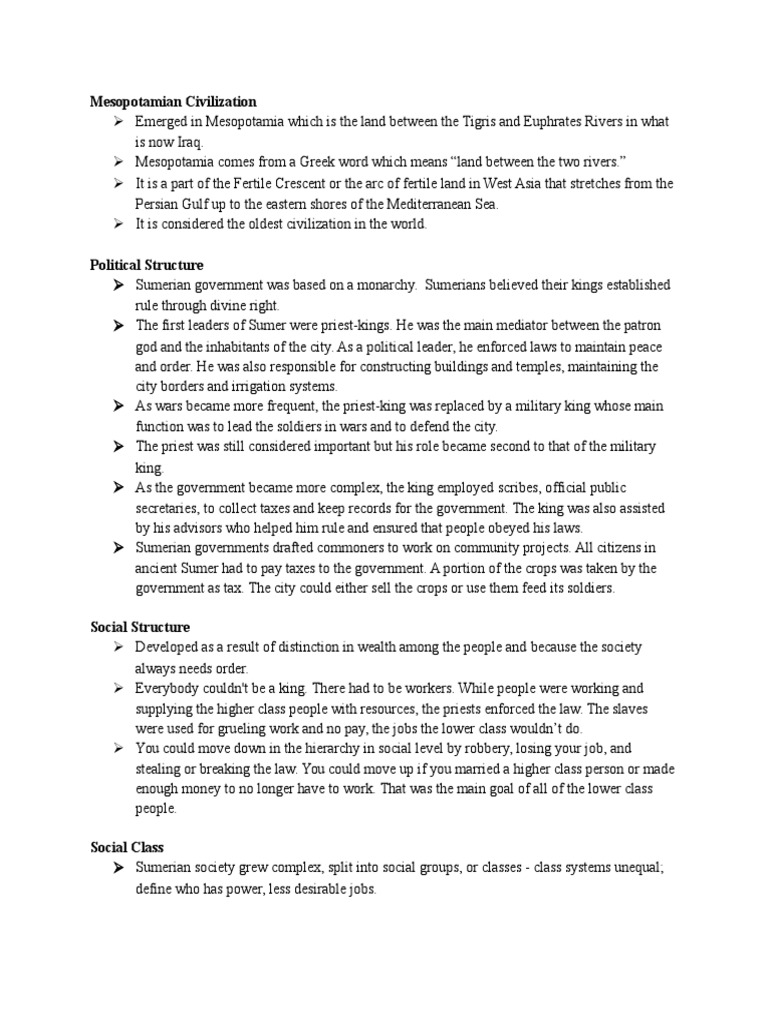 Sumerian Civilization Pdf Mesopotamia Sumer