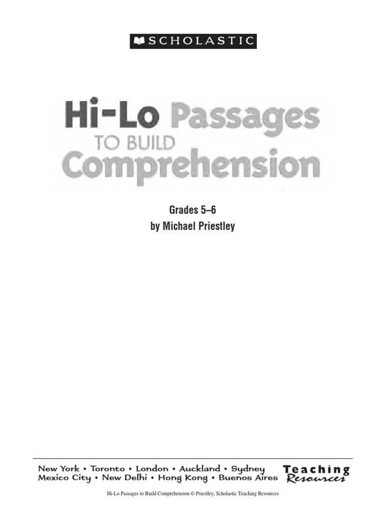 Hi-Lo Passages To Build Comprehension - Grades 56 PDF | PDF | Reading ...