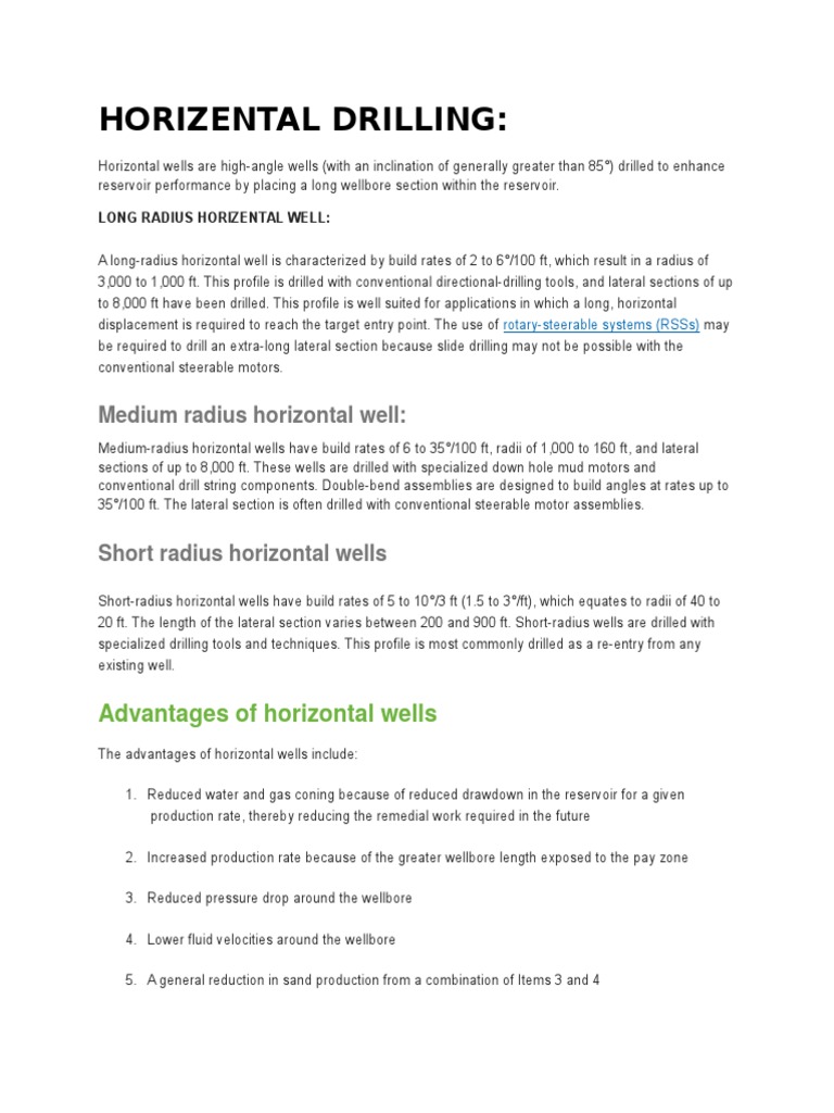 Horizental Drilling:: Medium Radius Horizontal Well | PDF