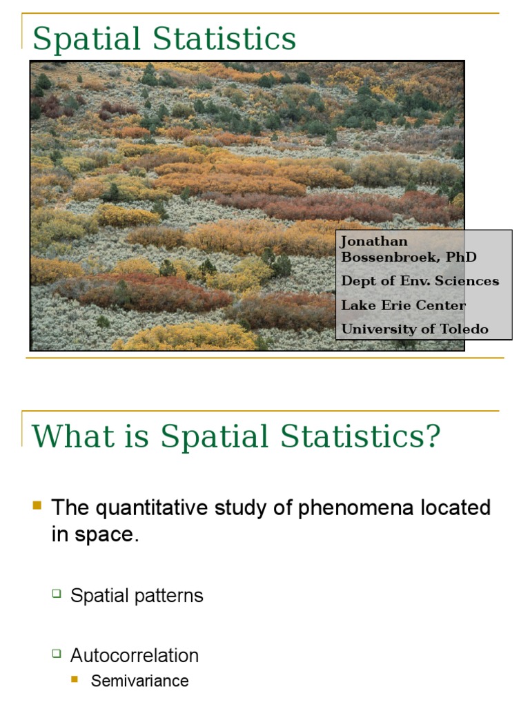 Spatial Statistics | PDF | Spatial Analysis | Scatter Plot