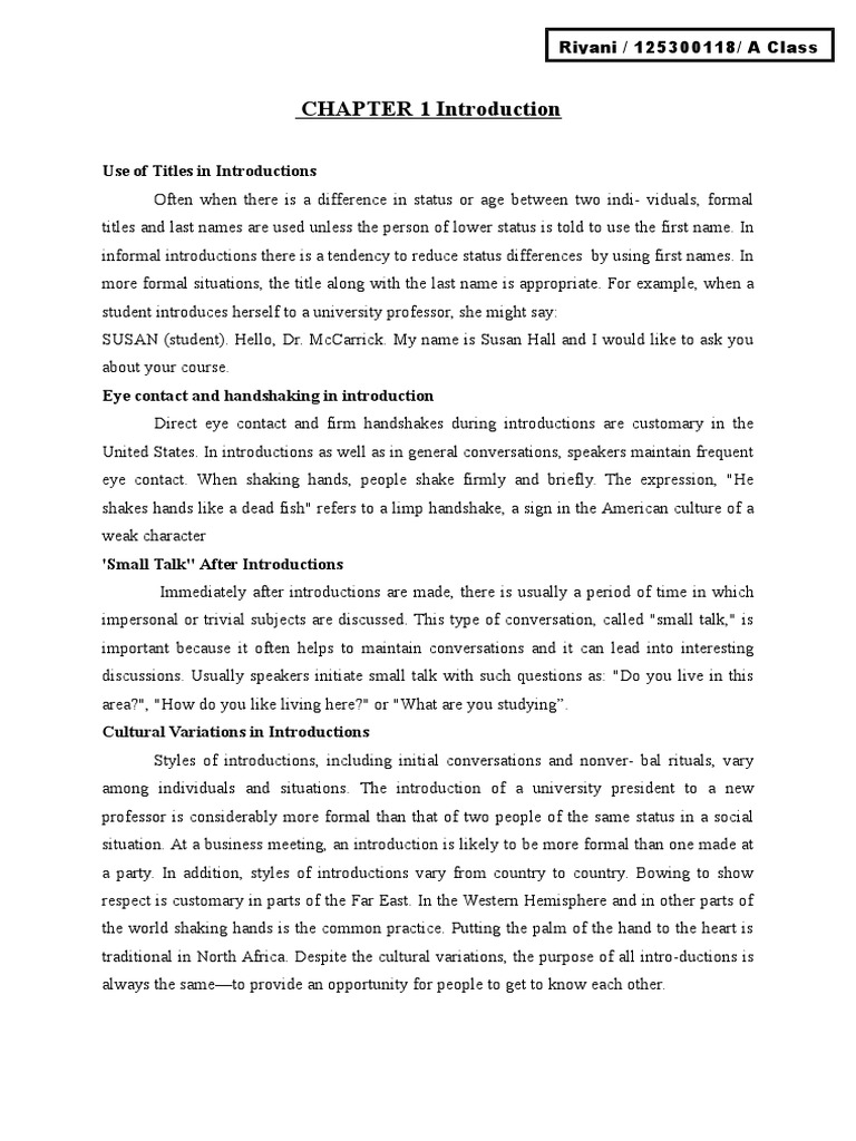 CHAPTER 1 Introduction: Use of Titles in Introductions | PDF