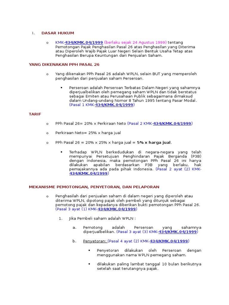 PPH PSL 26 Atas Keuntungan Penjualan Saham | PDF