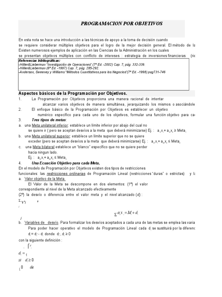 Metas | PDF | Programación lineal | Ecuaciones