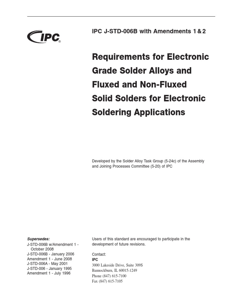 J STD 006B | PDF | Solder | Alloy