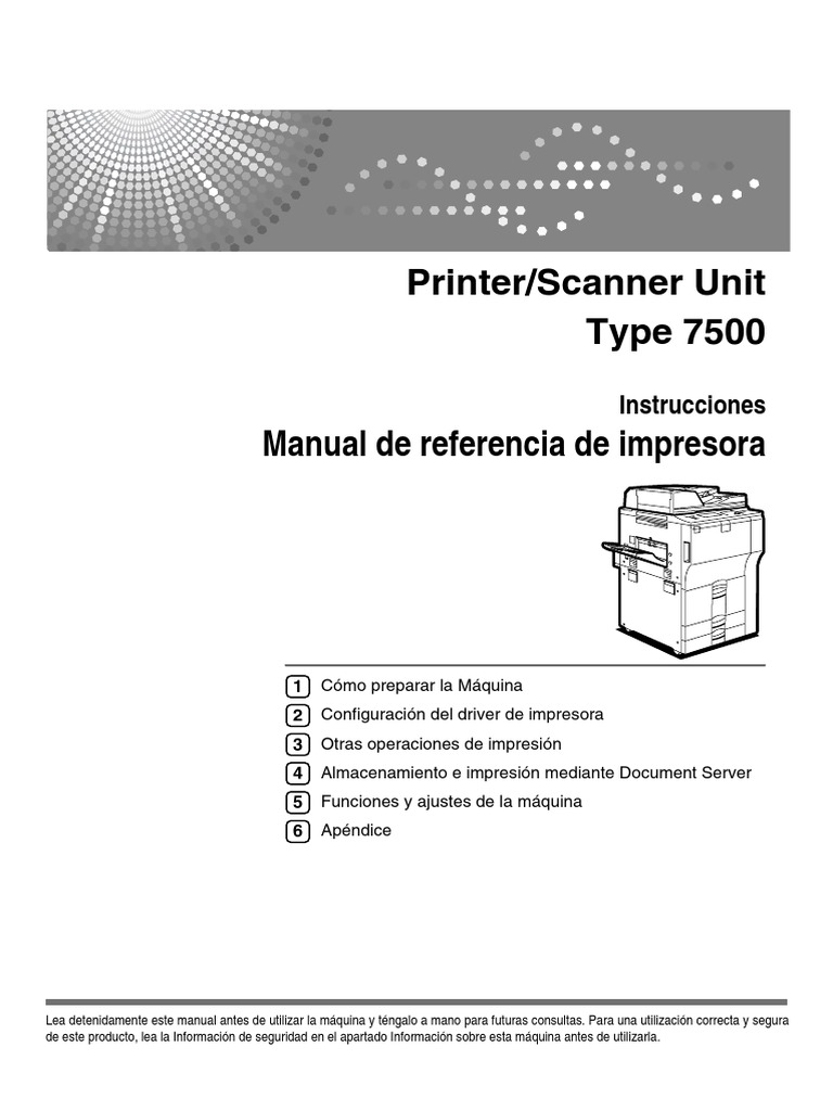Manual Del Usuario Ricoh 7500 Pdf Pdf Impresora Computación