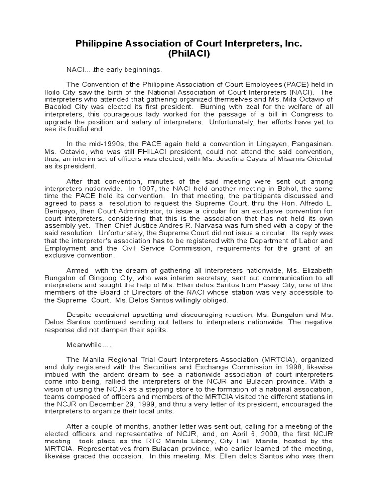 History of the Philippine Court Interpreters | PDF | Government