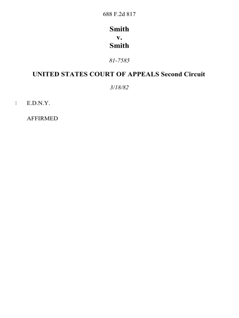 Smith v. Smith, 688 F.2d 817, 2d Cir. (1982) | PDF