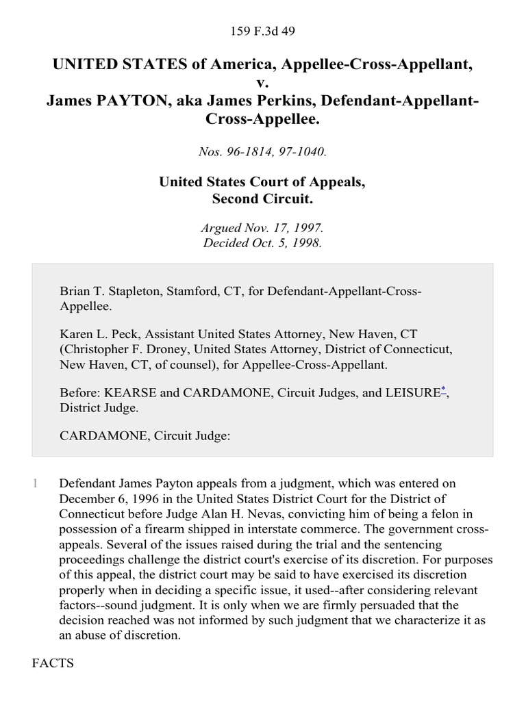 Payton v. U.S.: Felon Firearm Conviction | PDF | United States Federal ...