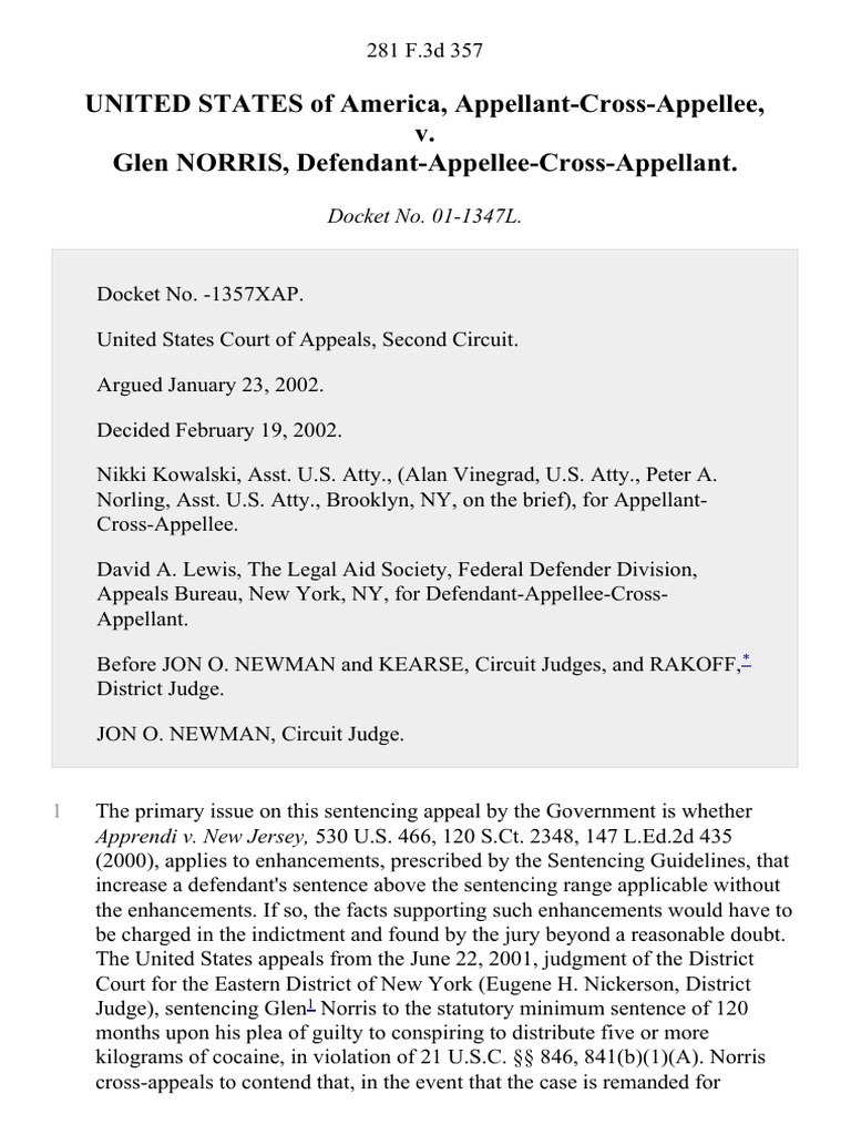 United States of America, Appellant-Cross-Appellee v. Glen Norris ...