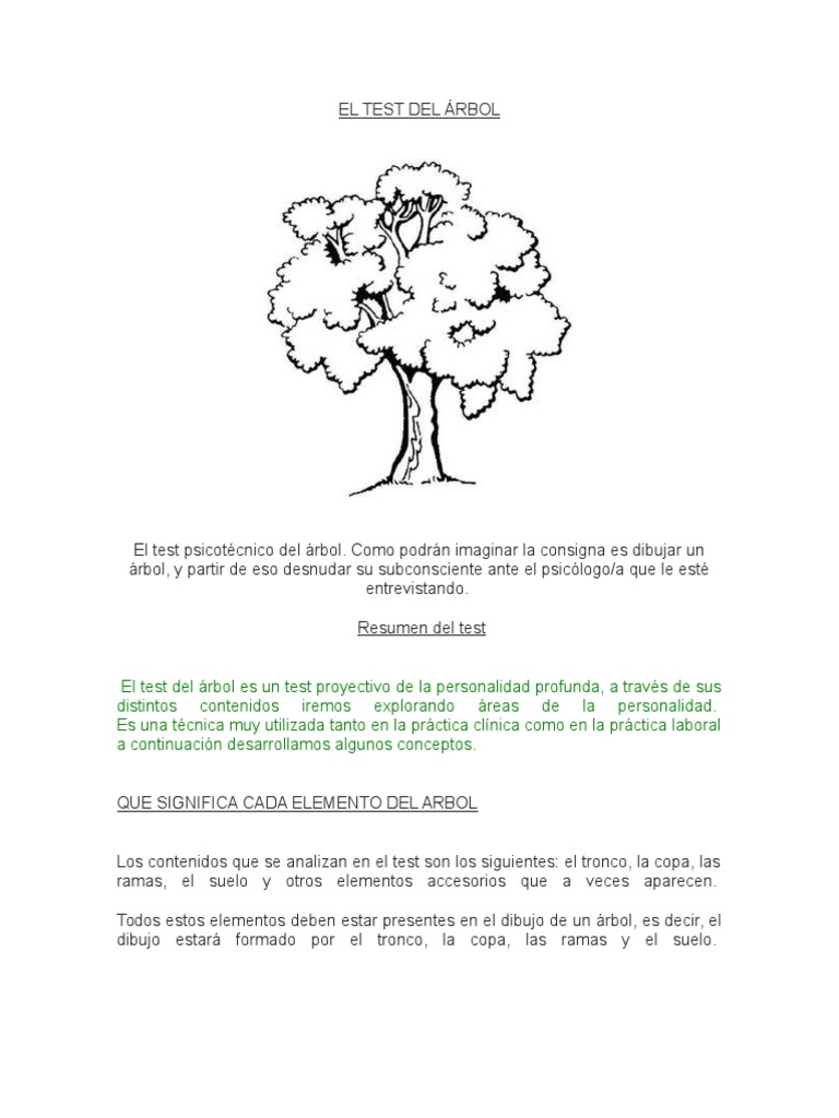 Test Del Árbol, Figuras Vagas y de Los Colores | PDF | Dibujo | Arboles