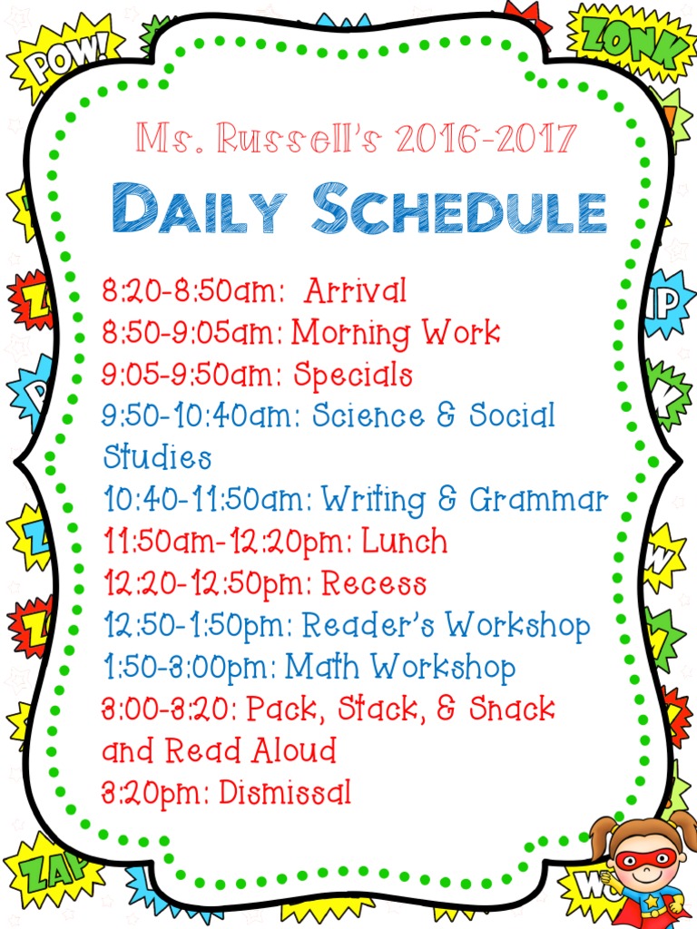 16-17 Russell Daily Schedule | PDF