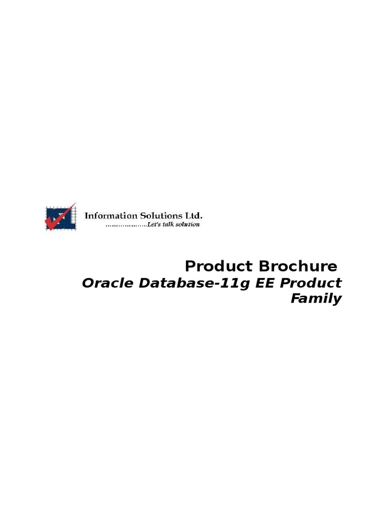 Oracle 11g EE Product Brochure | PDF