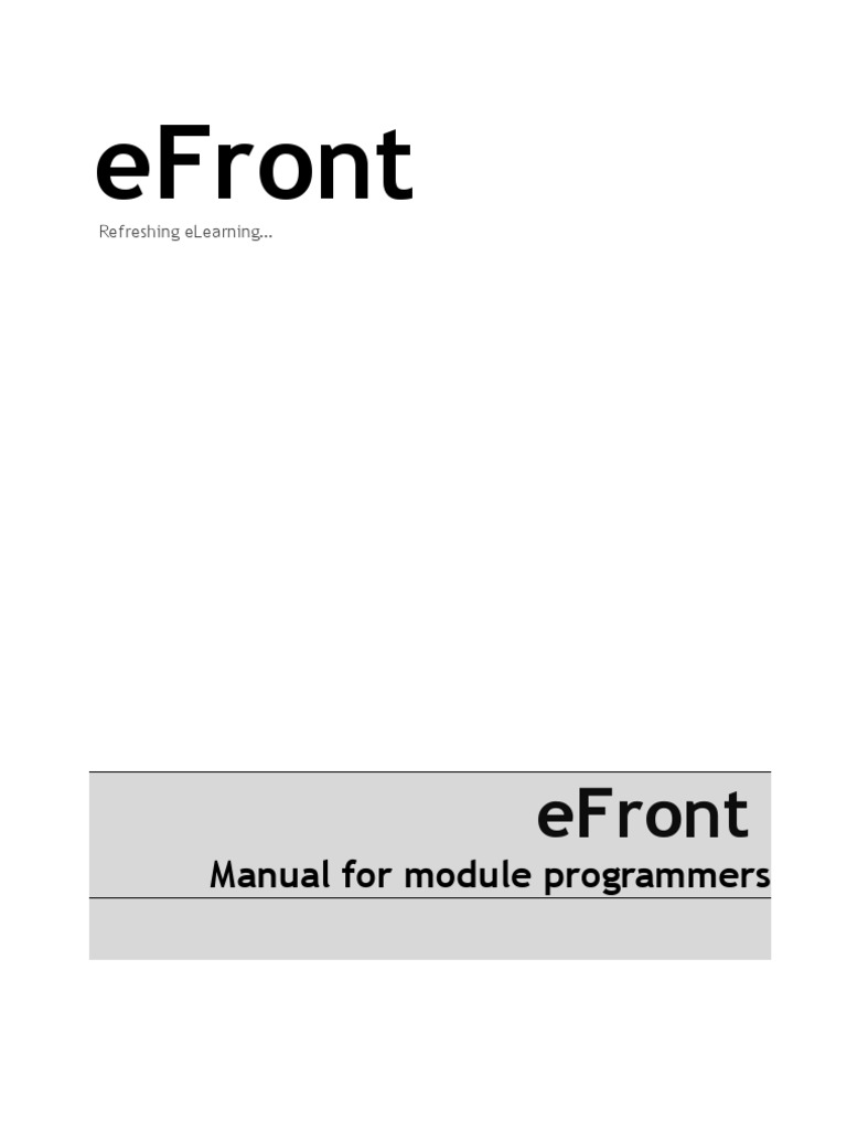 Efront Modules Manual | PDF