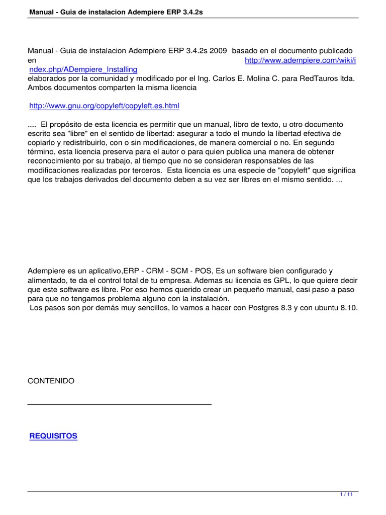 Instalación de Adempiere ERP 3.4.2s | PDF | Java (lenguaje de ...