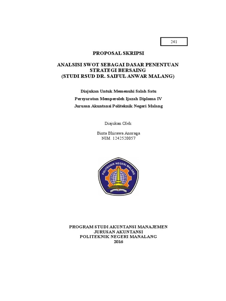 Proposal Skripsi Analisis SWOT | PDF