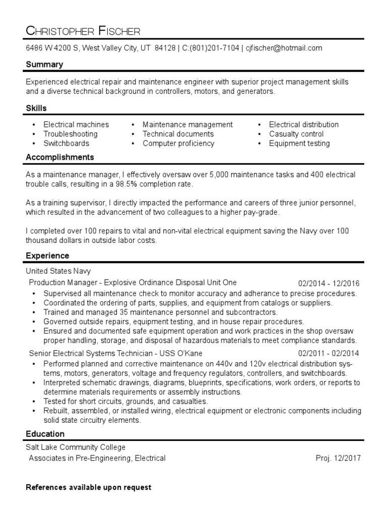 Resume For Eport | PDF