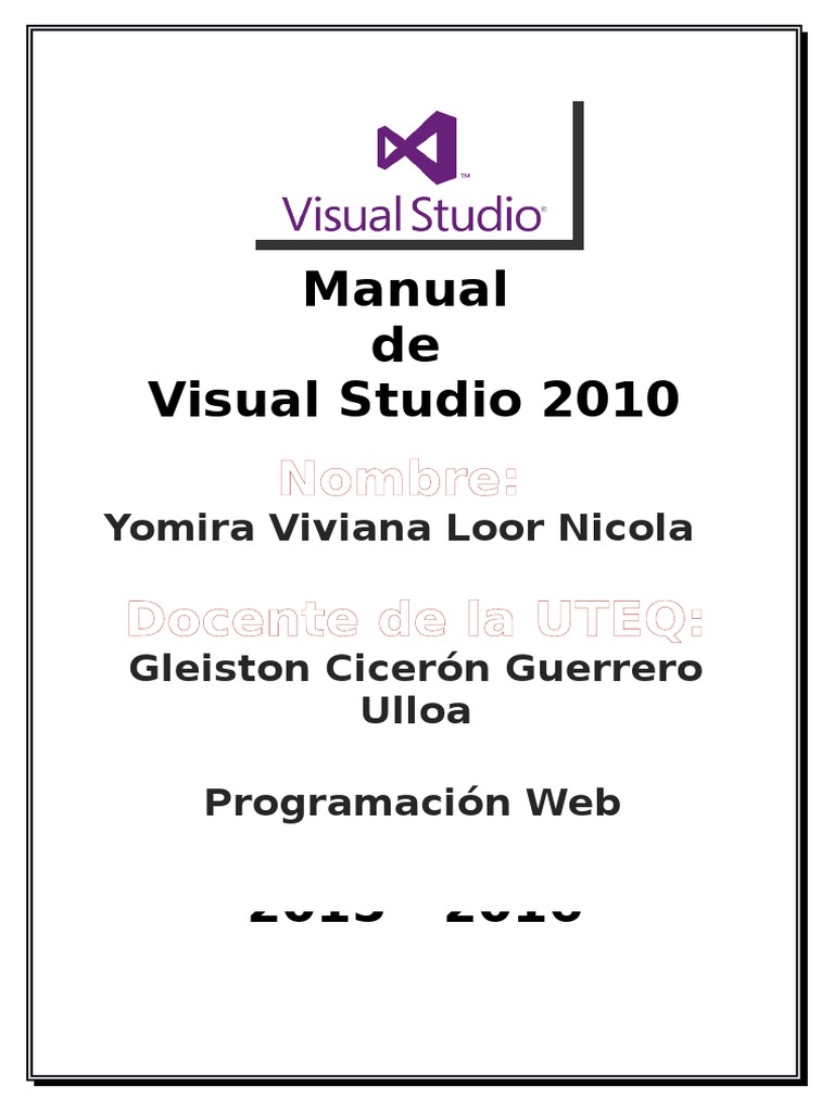 Manual de Visual | PDF | Objeto (informática) | Entorno de desarrollo ...