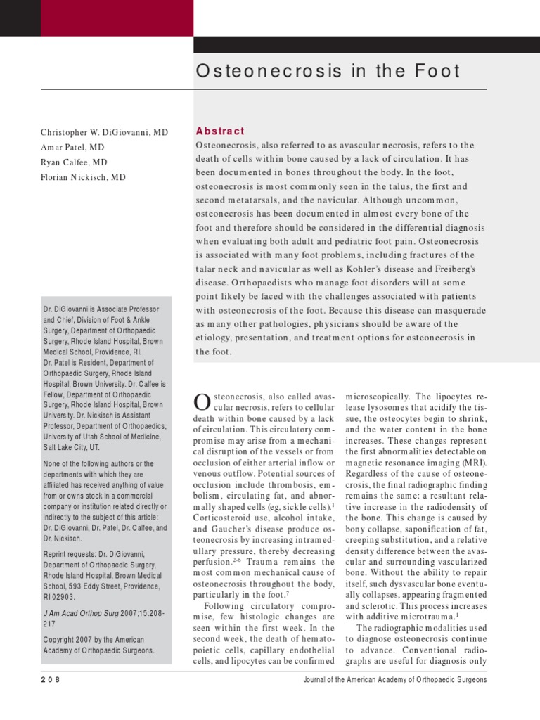 Christopher W DiGiovanni Article PDF | PDF | Foot | Medical Imaging