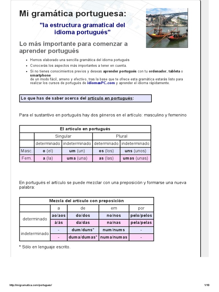 Mi Gramática Portuguesa_ Lo Más Importante en Portugués | Sustantivo ...