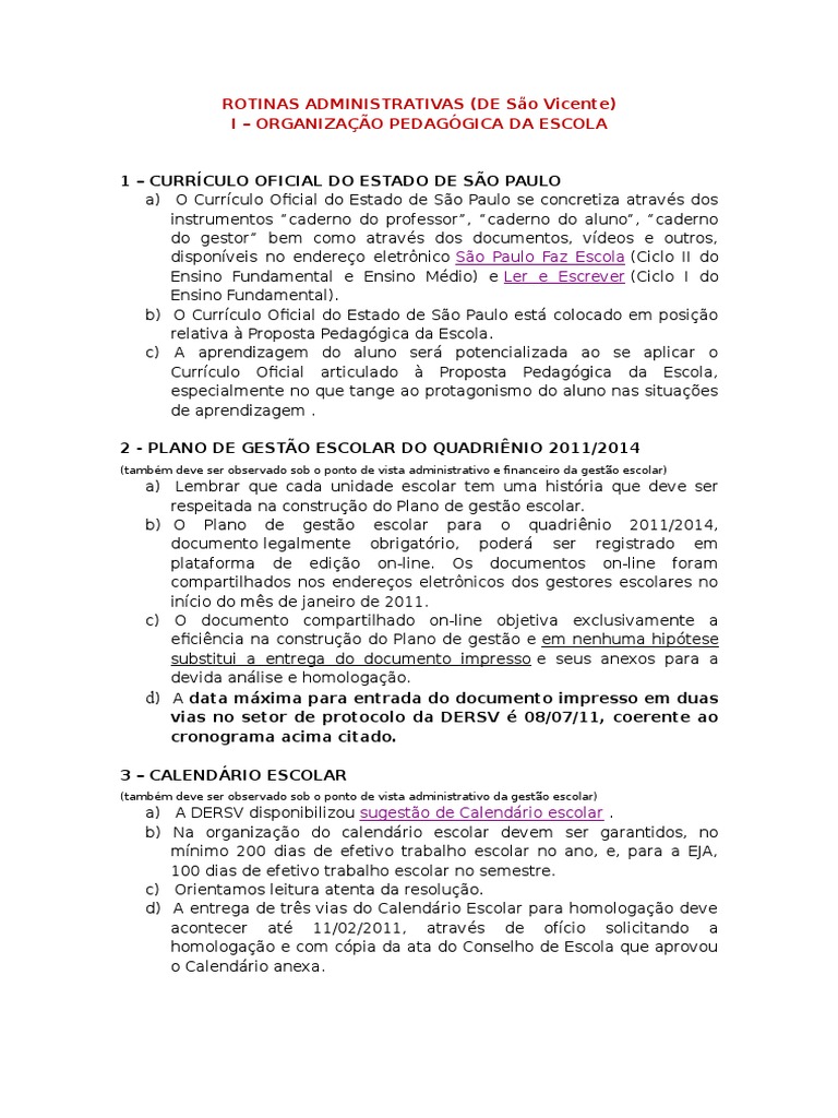 Rotinas Administrativas | PDF | Pedagogia | Escolas