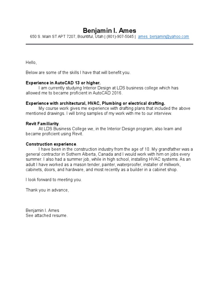 Homework Cover Letter1 | PDF
