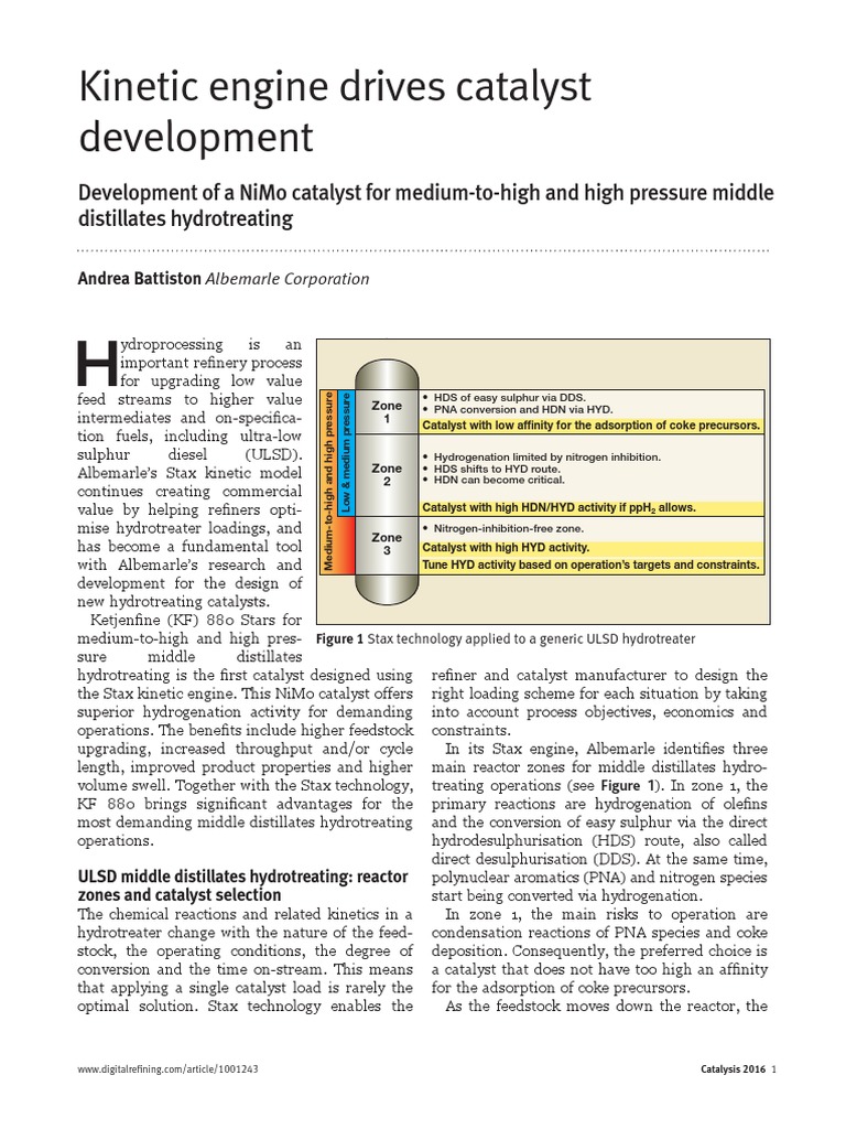 Kinetic Engine Drives Catalyst Development | PDF | Hydrogenation ...