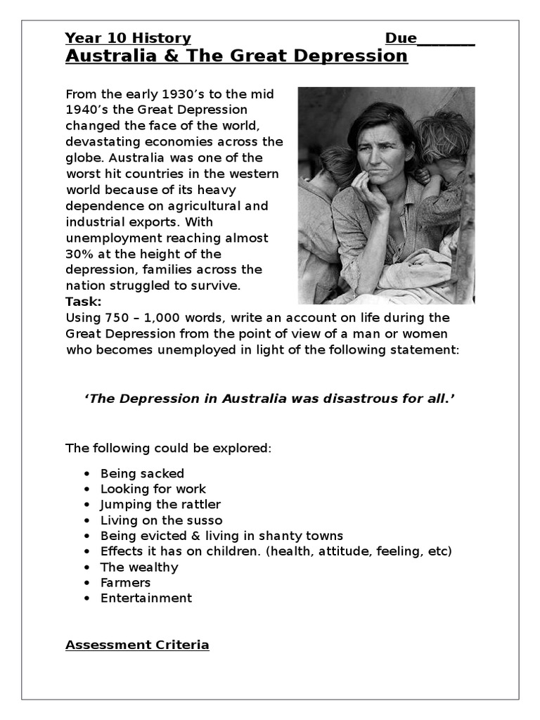 Life in Australia During the Depression | PDF | Social Science