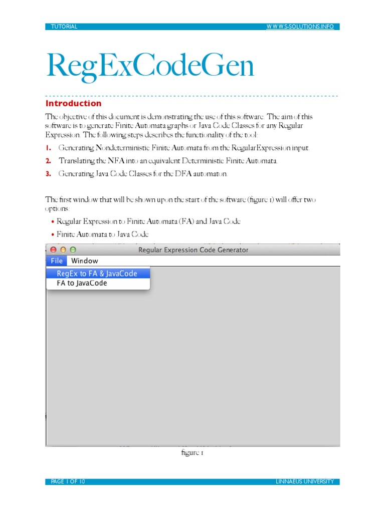 Reg Ex Code Gen Tutorial | PDF | Regular Expression | Models Of Computation