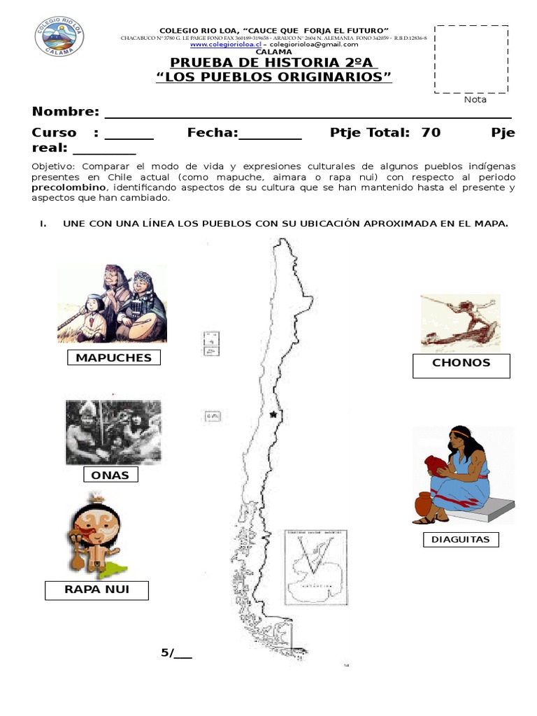 Prueba Pueblos Originarios | PDF | Grupos étnicos | Gente indígena