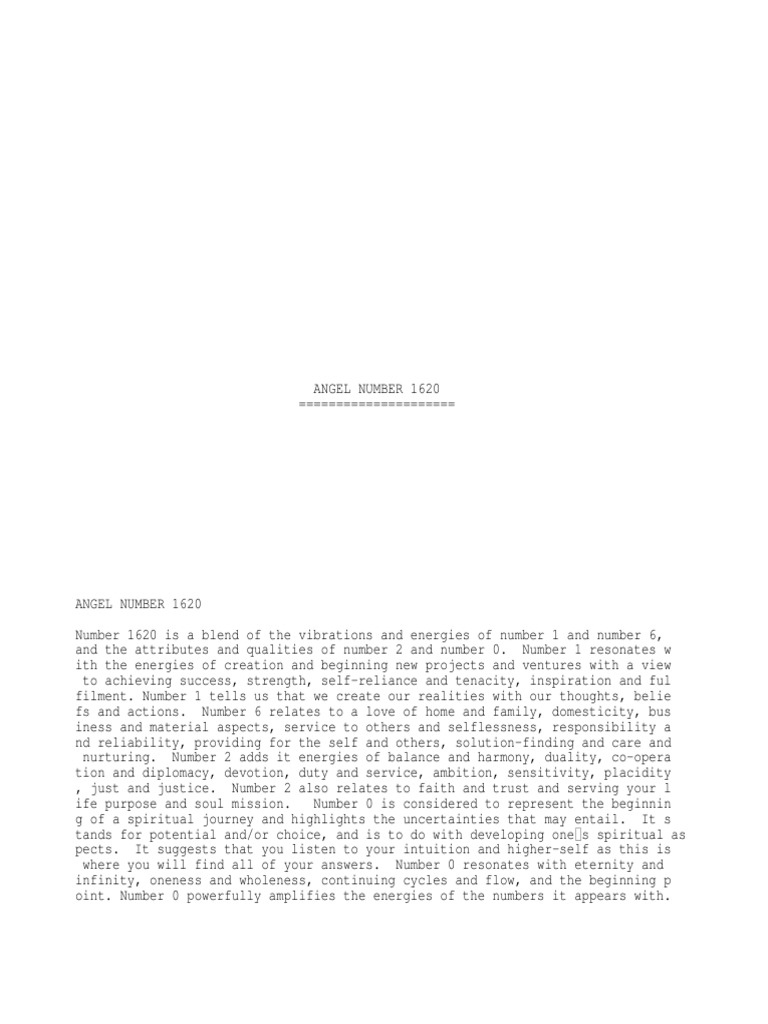 Angel Number 1620 | PDF | Religious Belief And Doctrine | Truth