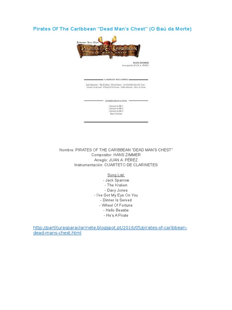 Clarinet Arrangements: Pirates Scores | PDF | Art