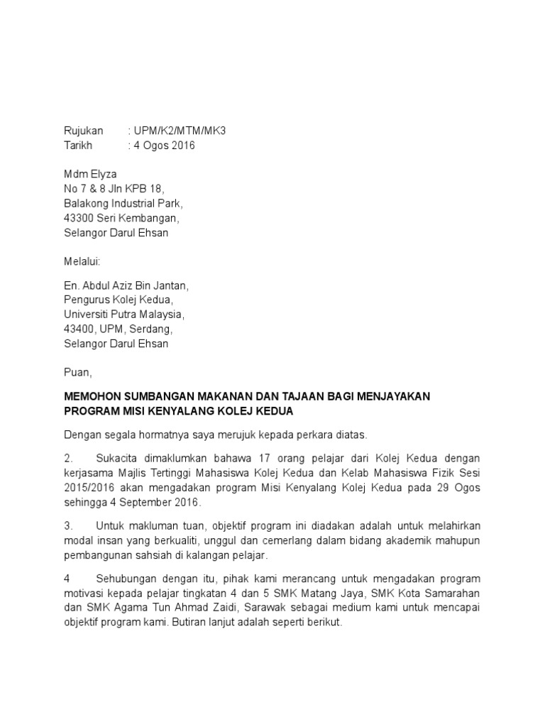 Surat Meminta Penajaan | PDF