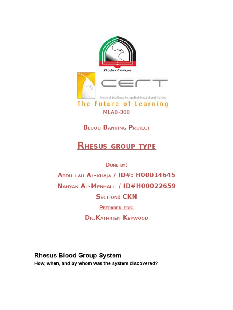 Rhesus Blood Group System | PDF | Blood Type | Antibody