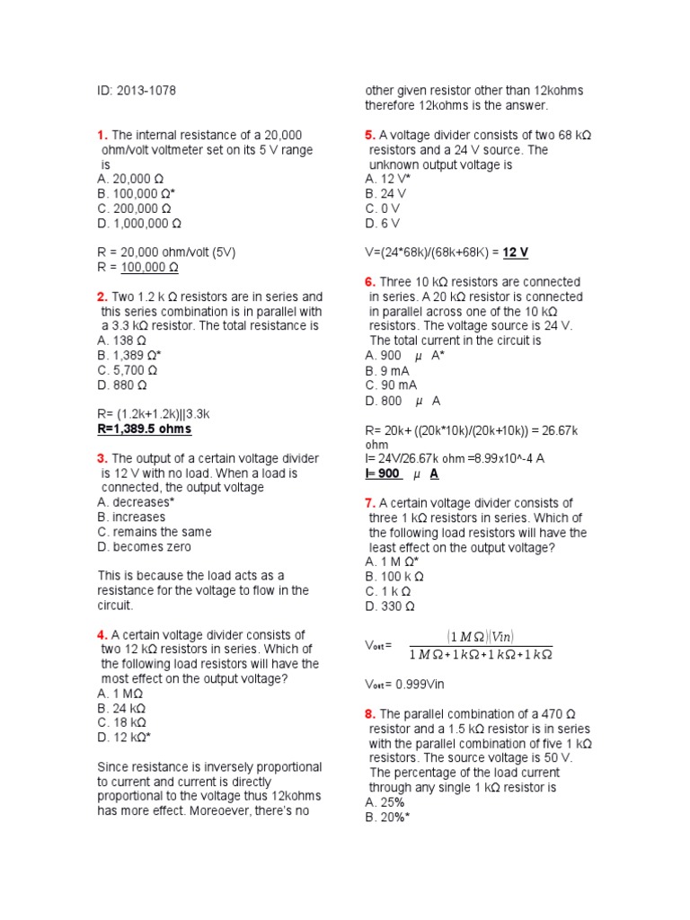 Electric Circuits Sample Problems and Answers | PDF