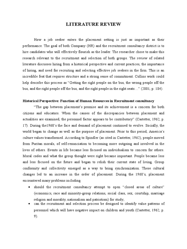 Abstract N Literature Review | PDF | Recruitment | Employment