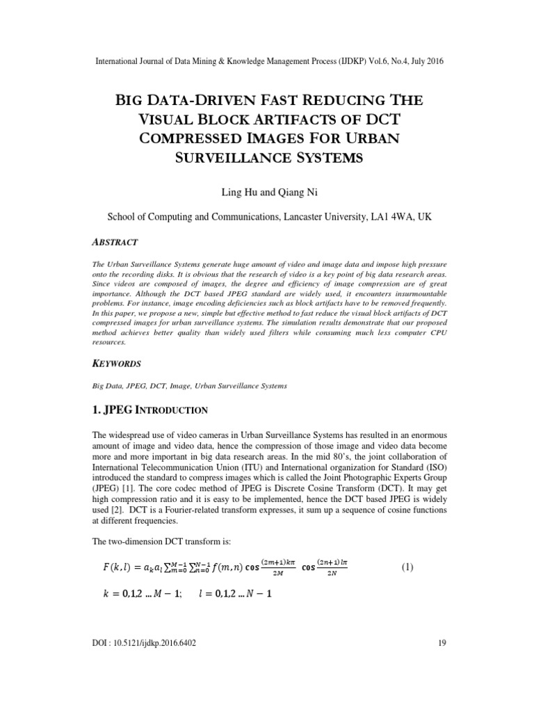 Big Data-Driven Fast Reducing The Visual Block Artifacts of DCT Compressed Images For Urban ...