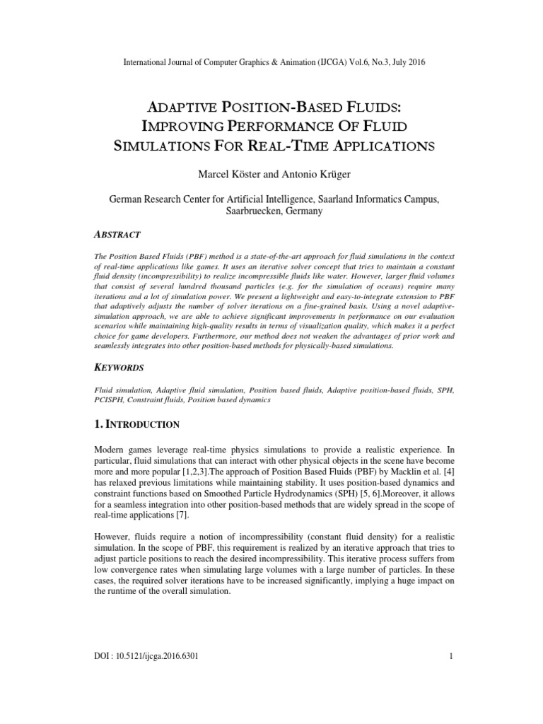 Adaptive Position-Based Fluids: Improving Performance of Fluid Simulations For Real-Time ...