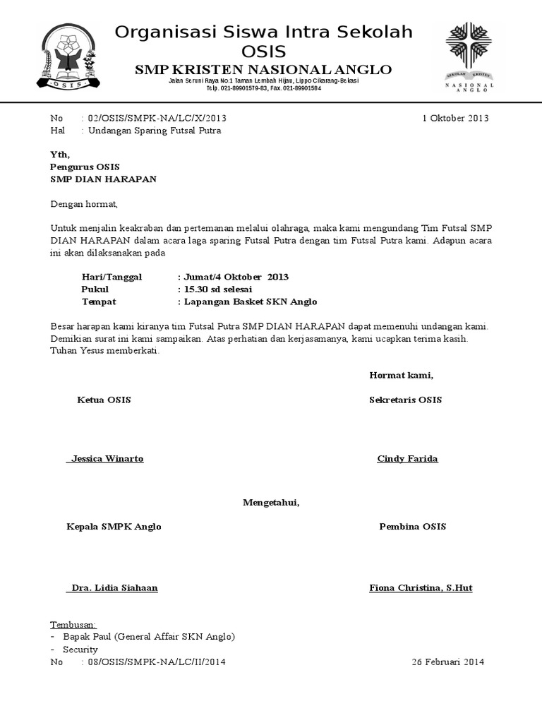 Surat Osis-1 | PDF