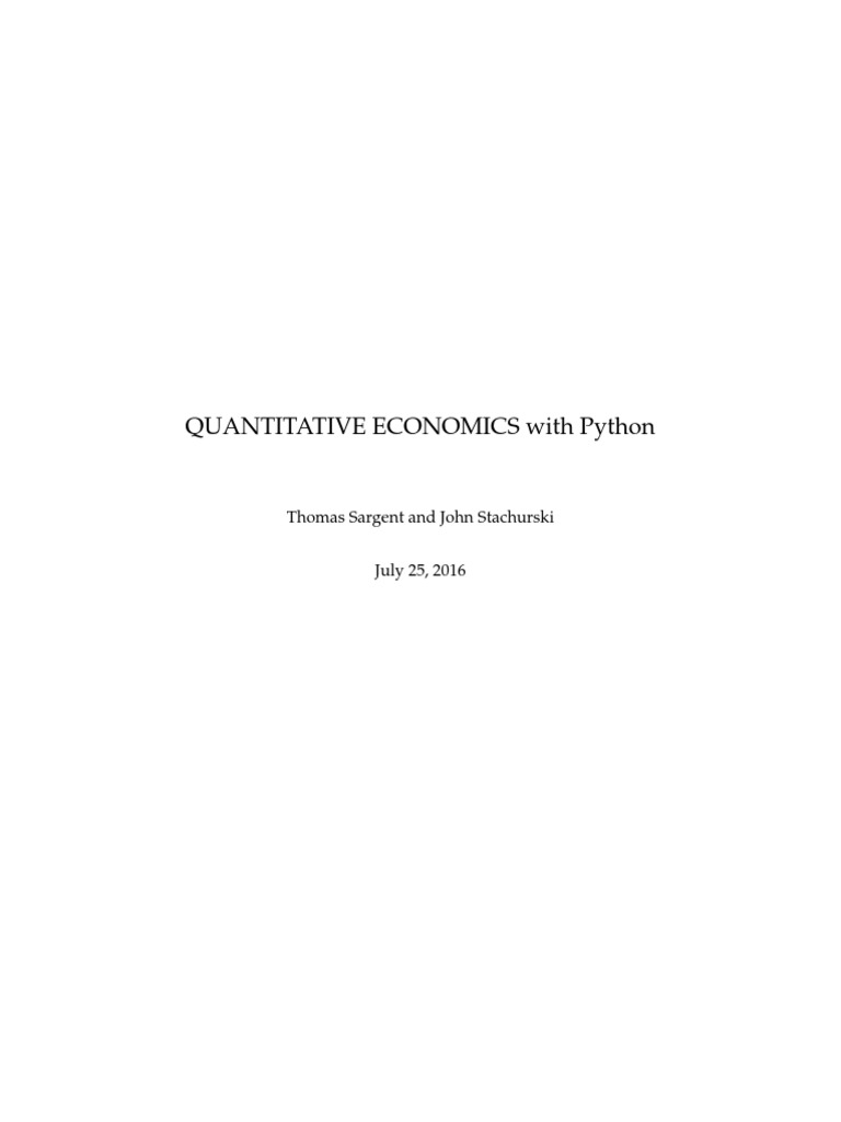 Py Quant Econ | PDF | Python (Programming Language) | Control Flow