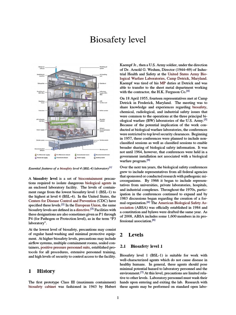 Biosafety Level | PDF | Public Health | Microbiology