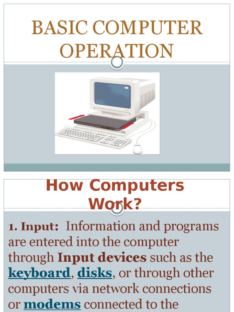 Basic Comp Operation | Computer Keyboard | Input/Output