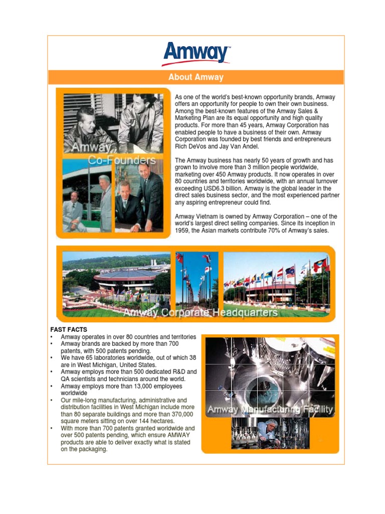 About Amway: Fast Facts | PDF | Marketing | Business