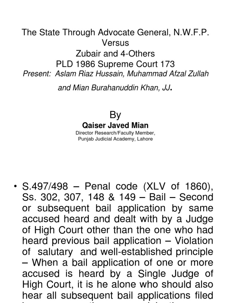 Zubair's Case 0 | PDF | Bail | Common Law