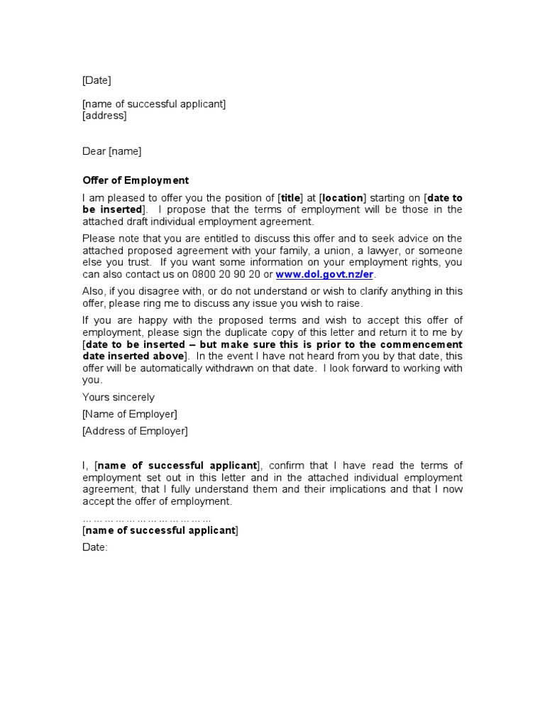 Letter of Appointment Sample | PDF