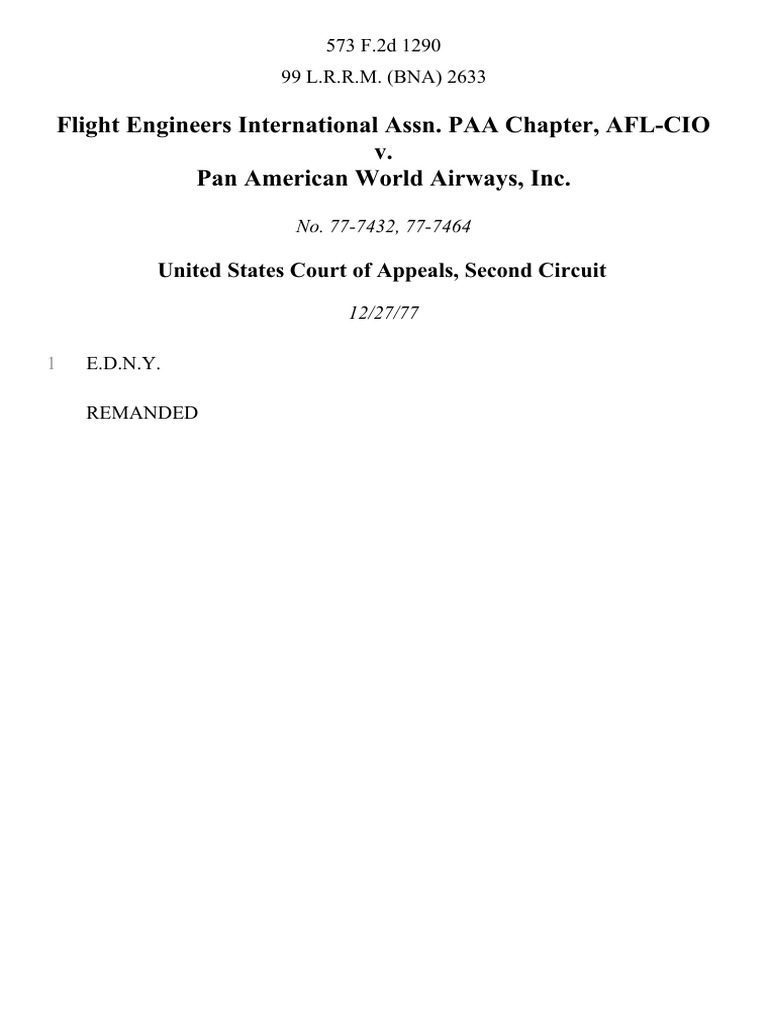 Flight Engineers International Assn. Paa Chapter, Afl-Cio v. Pan ...