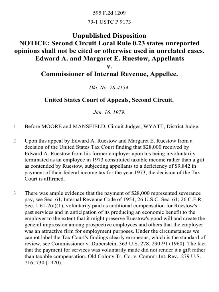 Edward A. and Margaret E. Ruestow v. Commissioner of Internal Revenue ...