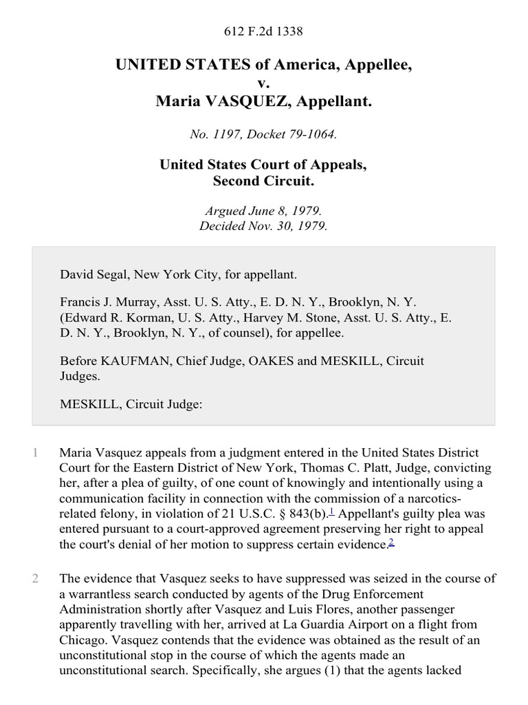 Legal Analysis of Vasquez Appeal | PDF | Terry V. Ohio | Fourth ...